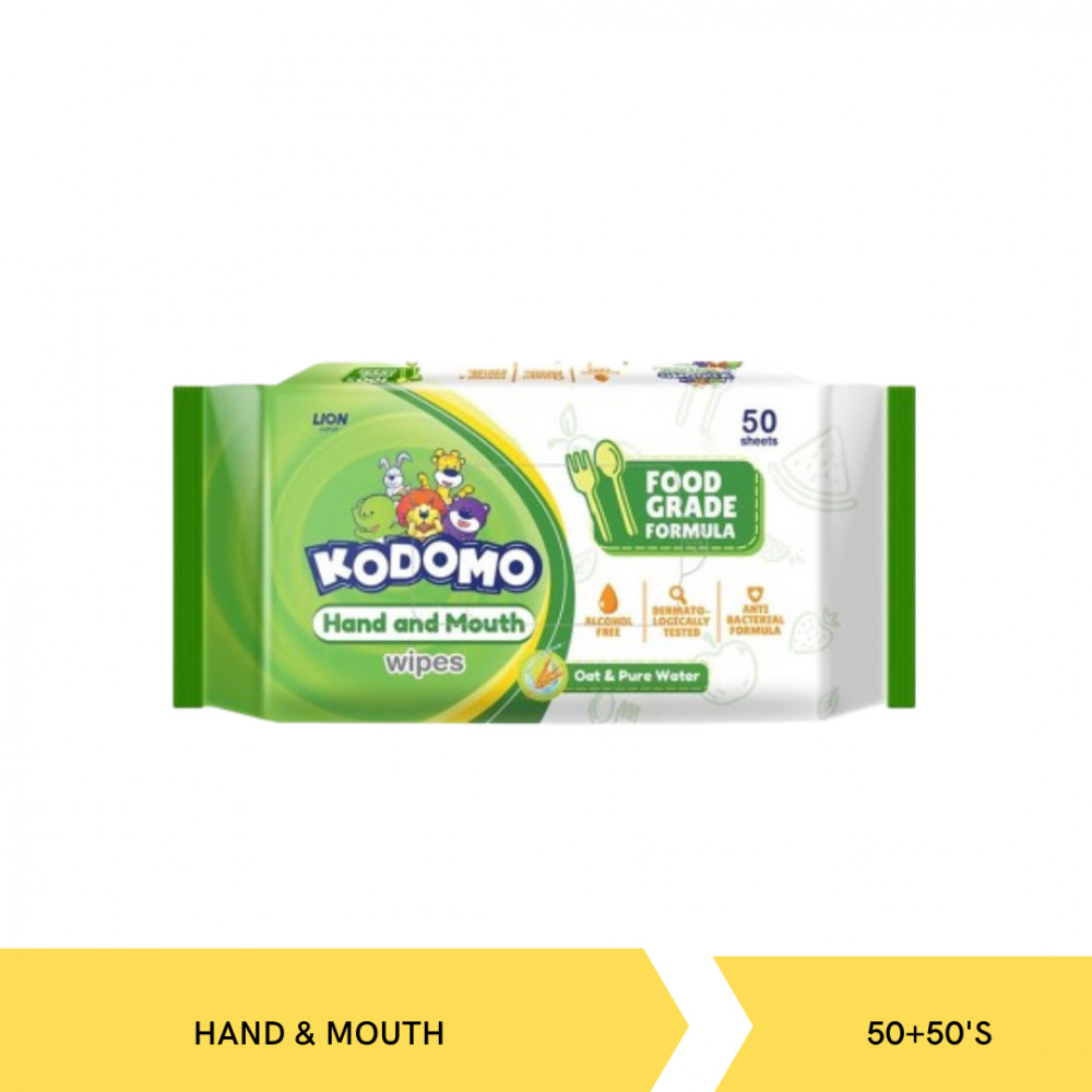 Mega Swalayan - KODOMO WIPES HAND& MOUTH 50+50`S X 24