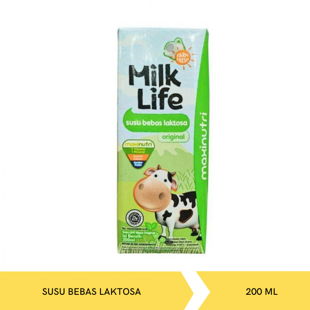 Mega Swalayan - MILK LIFE UHT BEBAS LAKTOSA 200MLX 24