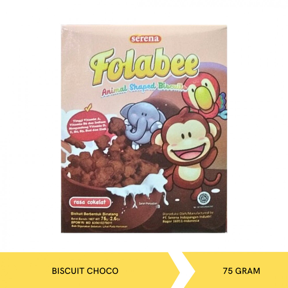 Mega Swalayan - SERENA FOLABEE ANIMAL BISCUIT CHOCO 75G X30