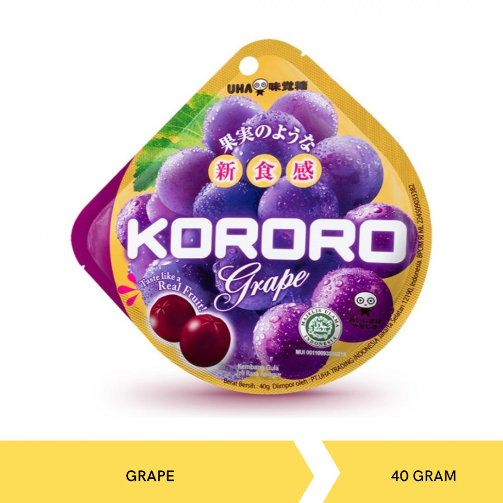 Mega Swalayan - UHA KORORO PURPLE GRAPE 40G X 6