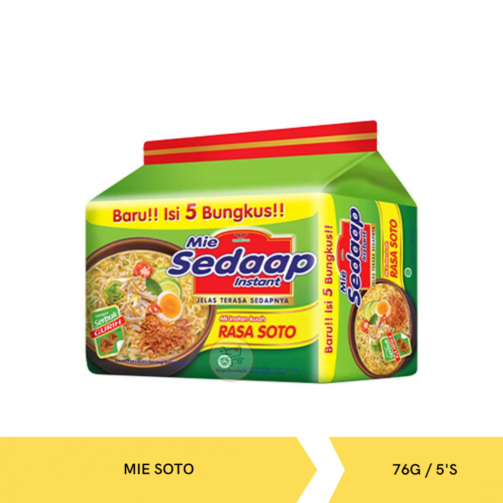 Mega Swalayan - SEDAAP MIE SOTO BAG 76G/5`S