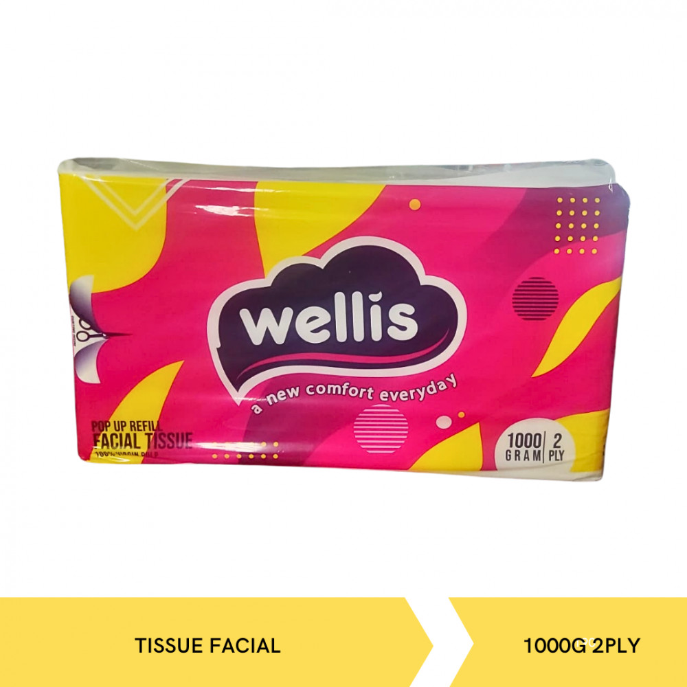 Mega Swalayan - WELLIS TISSUE FACIAL TISSUE REFILL 1000G 2PLY X10