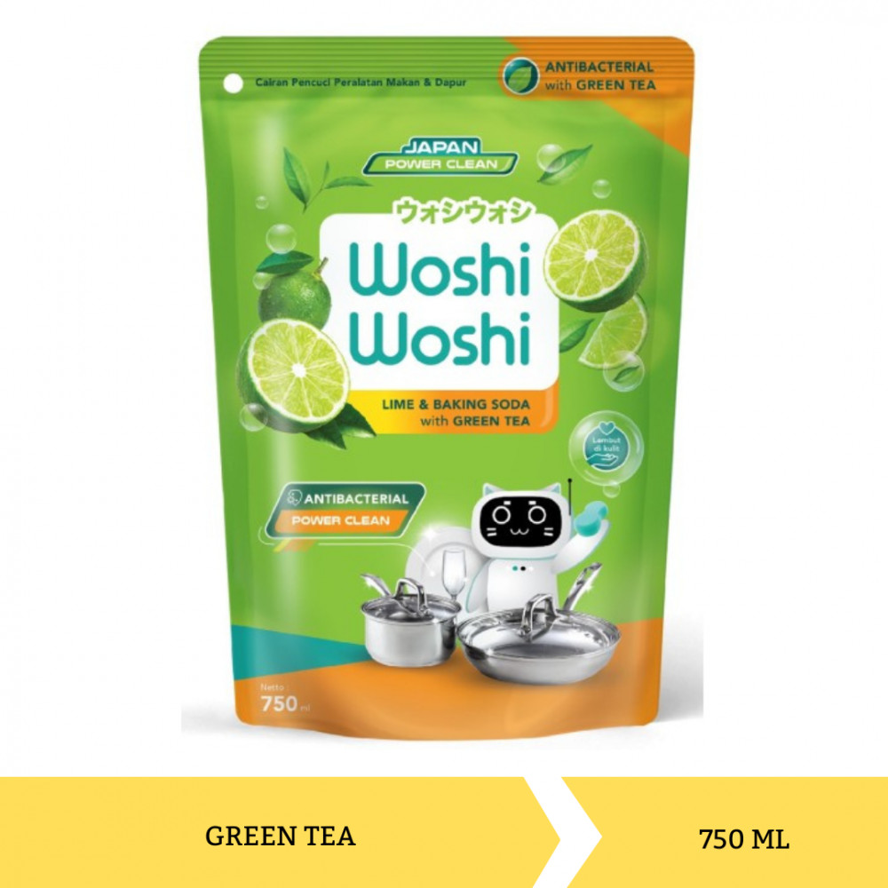 Mega Swalayan - WOSHI DISHWASH GREEN TEA REF 600ML- DNR