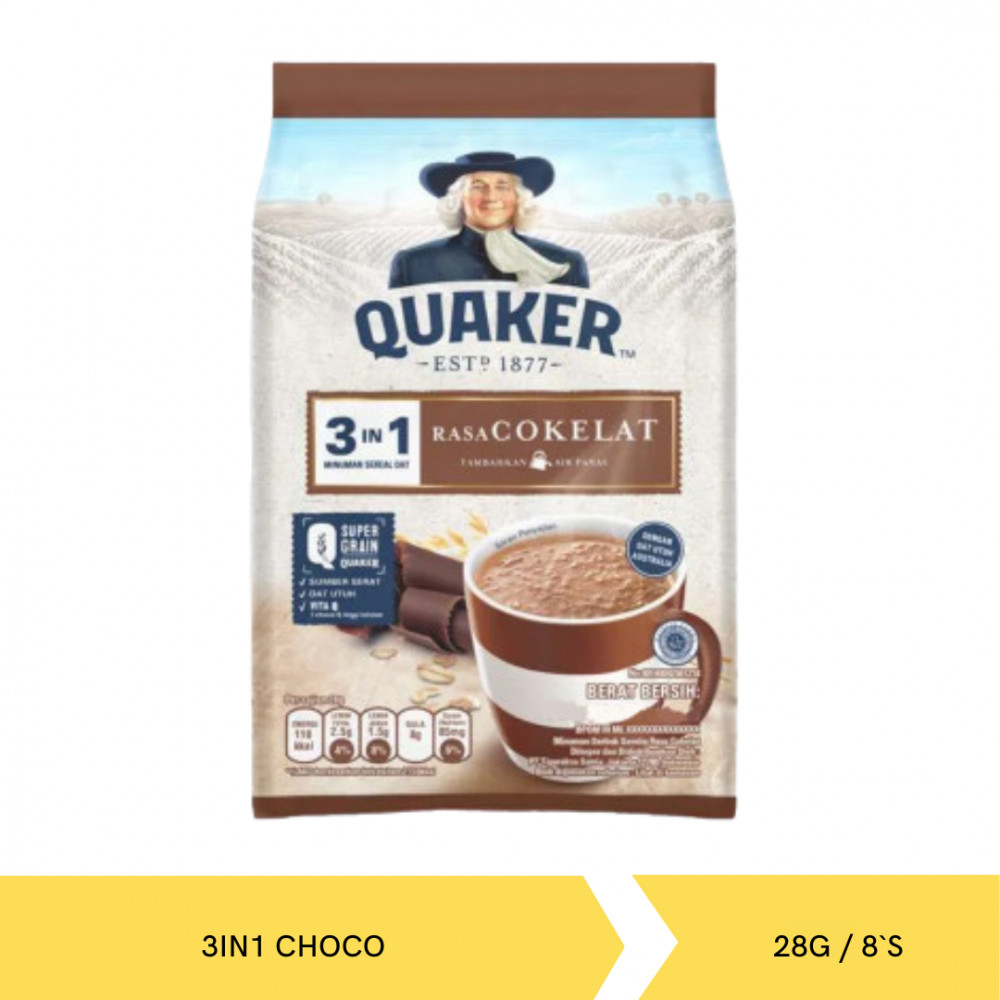 Mega Swalayan - QUAKER 3IN1 CHOCO BAG 28G/8`S X 12