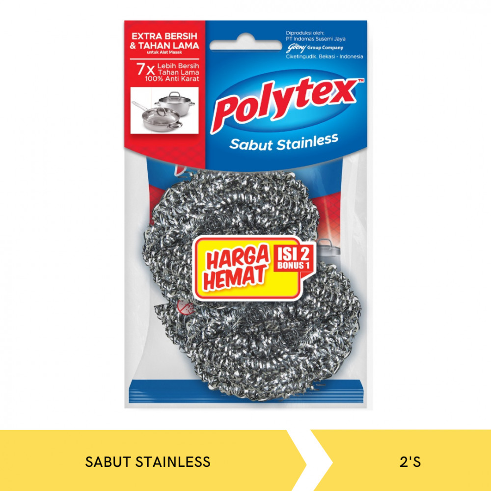 Mega Swalayan - POLYTEX PKT SABUT STAINLESS 20G 2`S
