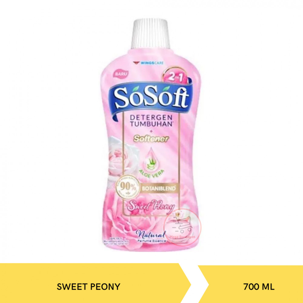 Mega Swalayan - SO SOFT LIQ DET+SOFTENER SWEET PEONY BTL 700ML X 6