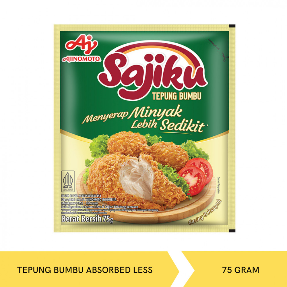 Mega Swalayan - SAJIKU TEPUNG BUMBU ABSORBED LESS 75G X 24