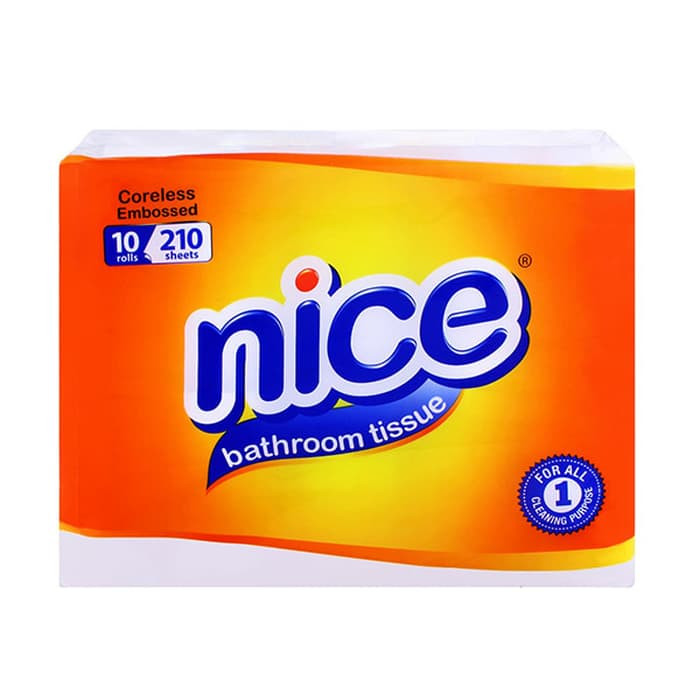 Mega Swalayan - NICE BATHROOM CORELESS EMBOSSED/10ROLLS 210`S X 16