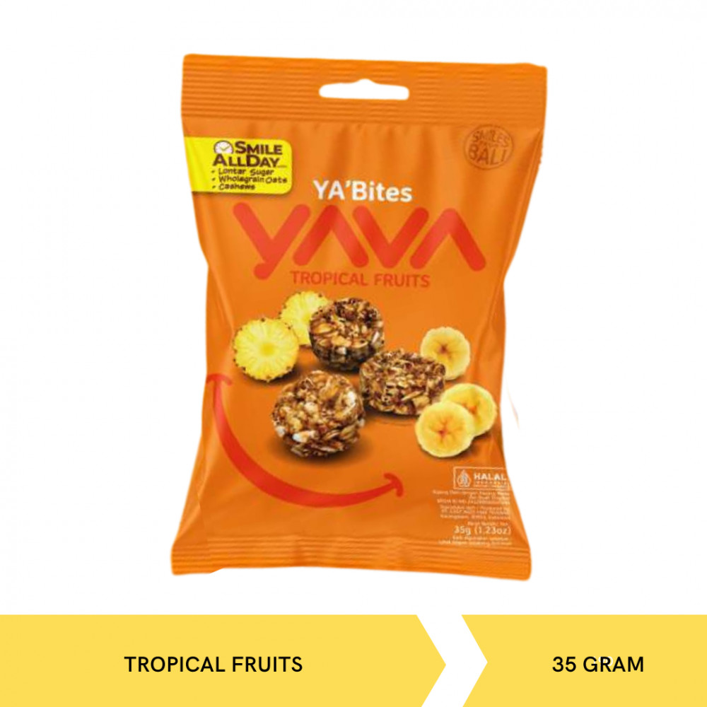 Mega Swalayan - YAVA YA`BITES TROPICAL FRUITS 35G X 12