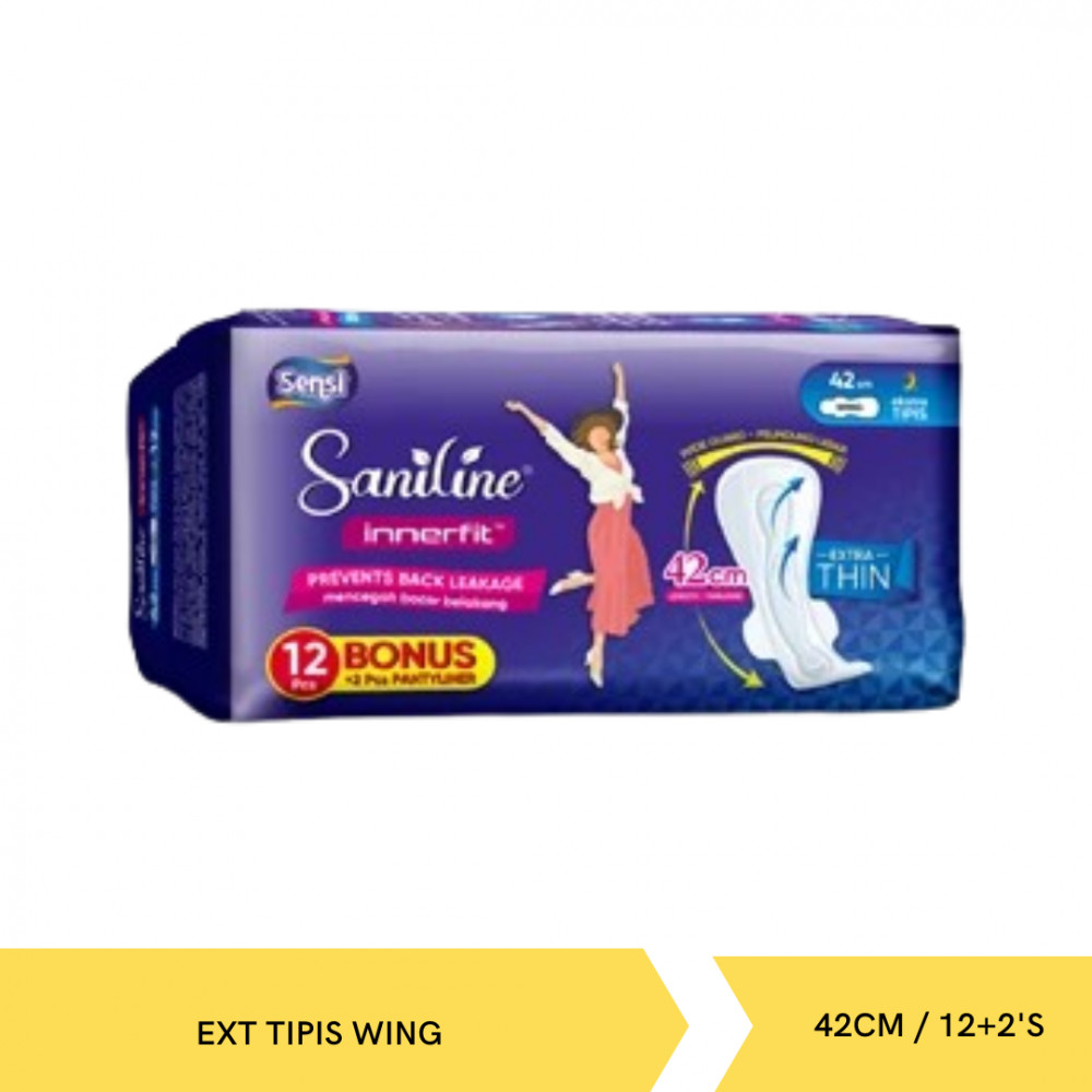 Mega Swalayan - SENSI SANILINE EXT TIPIS WING 42CM/12+2`SX18