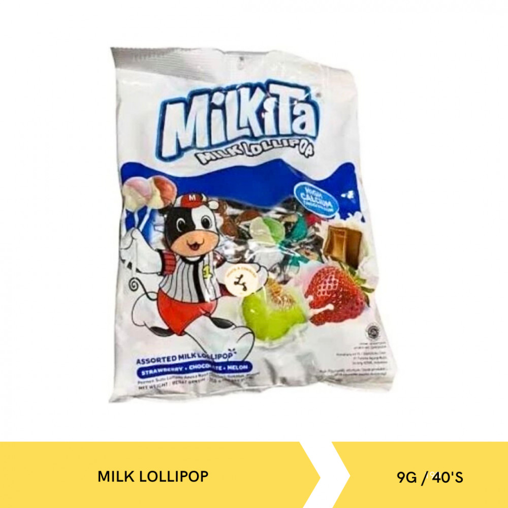 Mega Swalayan - MILKITA CANDY ASS MILK LOLLIPOP 9G/40`S X 8