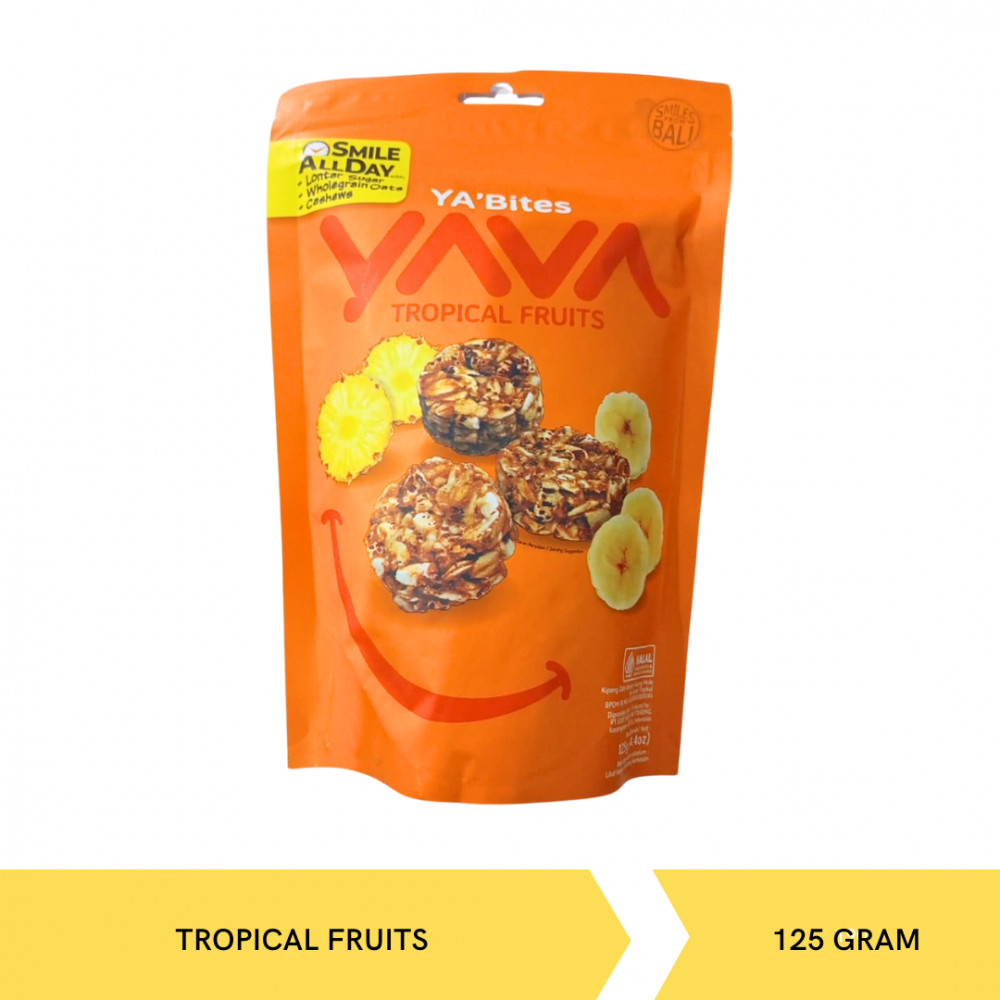 Mega Swalayan - YAVA YA`BITES TROPICAL FRUITS 125G X 10