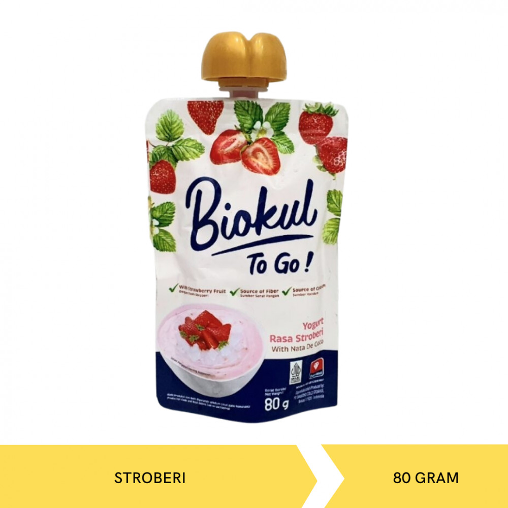Mega Swalayan - BIOKUL TO GO YOGURT STROBERI 80GX12