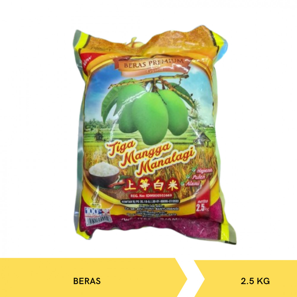 Mega Swalayan - TIGA MANGGA MANALAGI BERAS 2.5KG