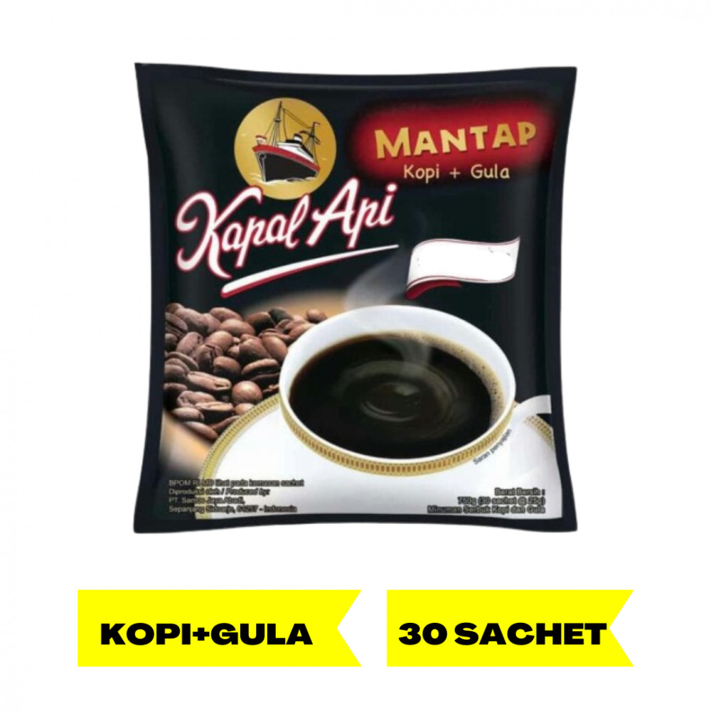 Mega Swalayan - KAPAL API MANTAP KOPI+GULA BAG 24G/30`S X 6