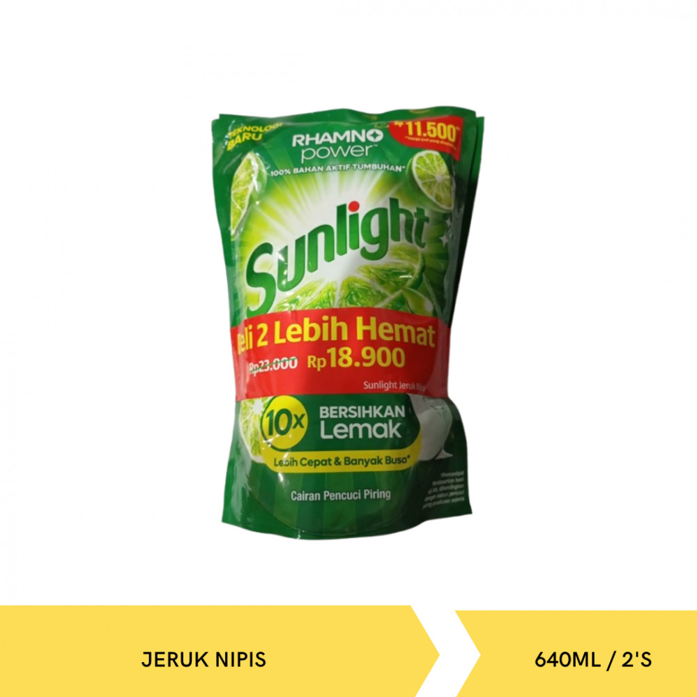 Mega Swalayan - SUNLIGHT JERUK NIPIS BANDED 640ML/2`S X 6