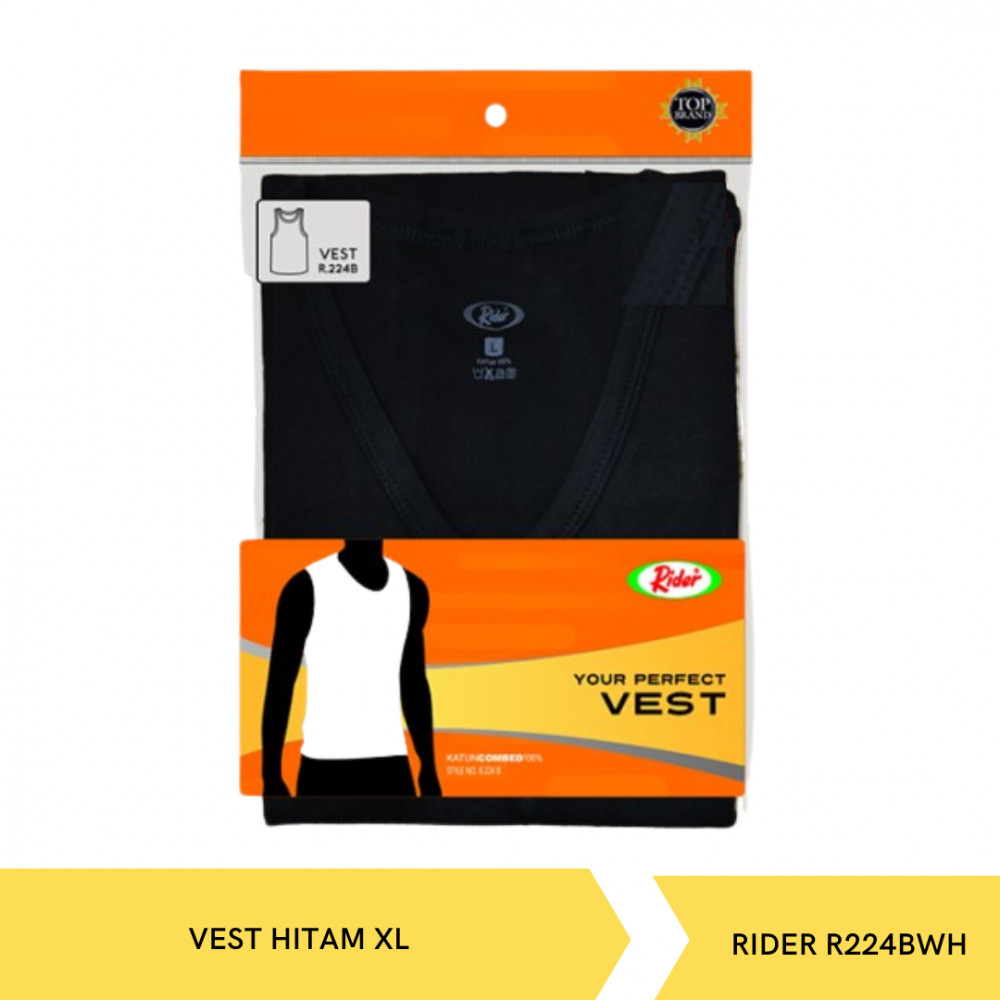 Mega Swalayan - RIDER R224BWH VEST HITAM XL