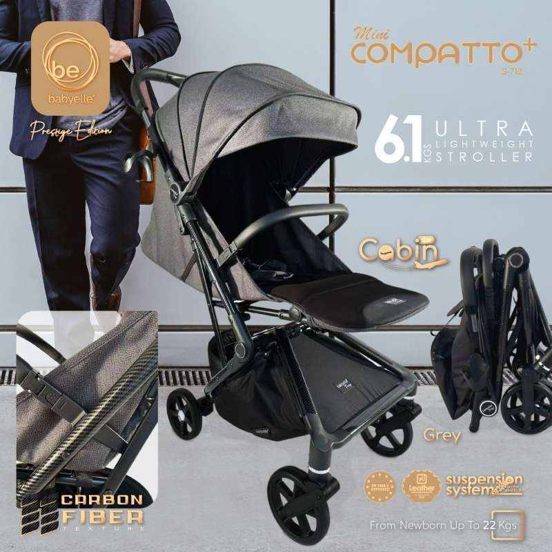 Tododo - BABYELLE BABYELLE BABY STROLLER MINI COMPATTO+ GREY S-712