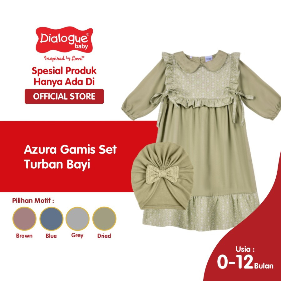 Tododo - DIALOGUE AZURA GAMIS SET TURBAN BAYI 3-6M DAR6014 COKELAT