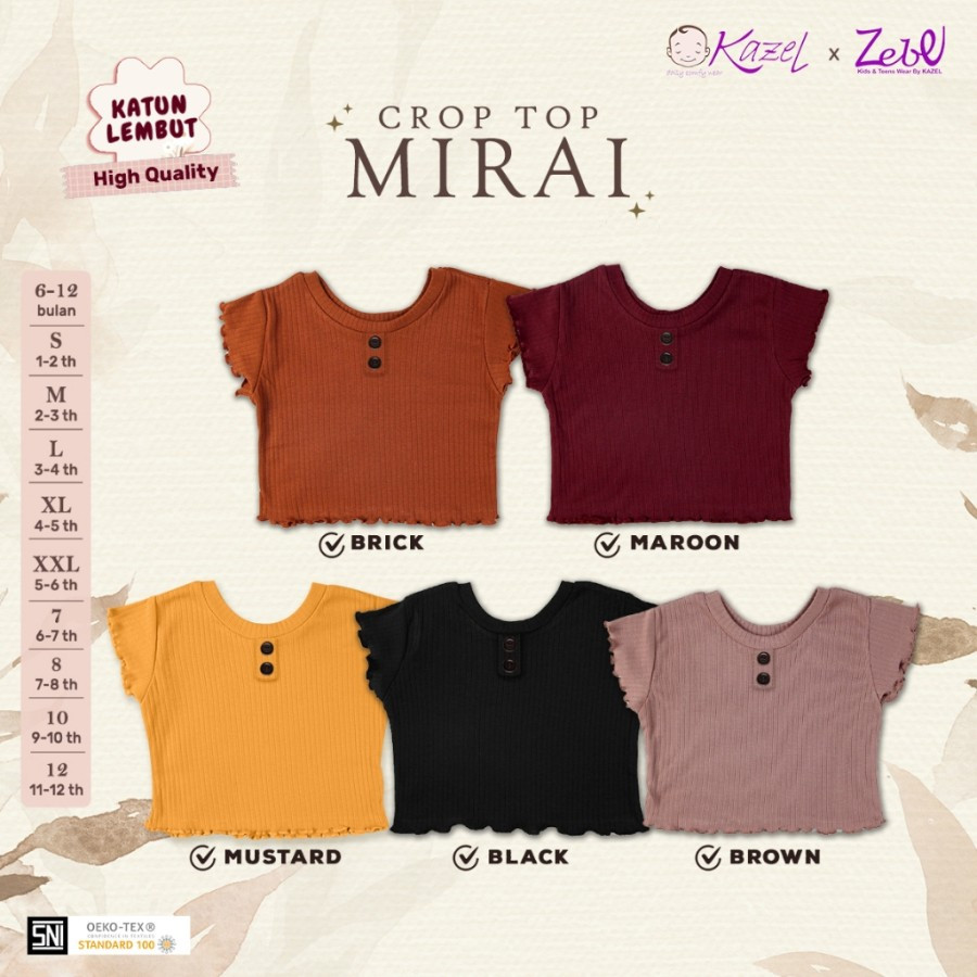 Tododo - KAZEL MIRAI CROP TOP MAROON M
