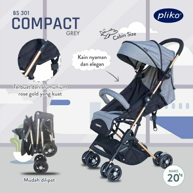 Tododo - PLIKO STROLLER COMPACT 301 BLACK