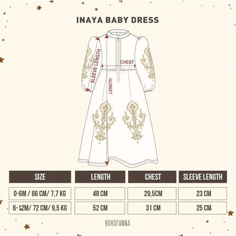 Tododo - BOHO INAYA BABY DRESS AZIZA-0-6M