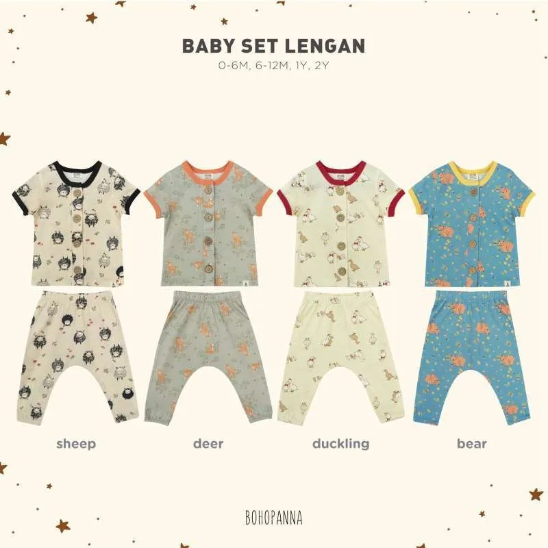 Tododo - BOHO BABY SET LENGAN BEAR 0-6M