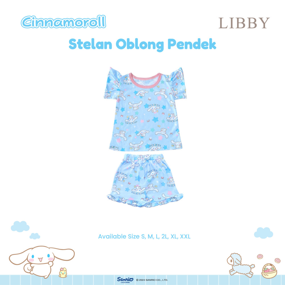 Tododo - LIBBY SET OBLONG PDK CLN PJG RUFFLE PRINT SANRIO M