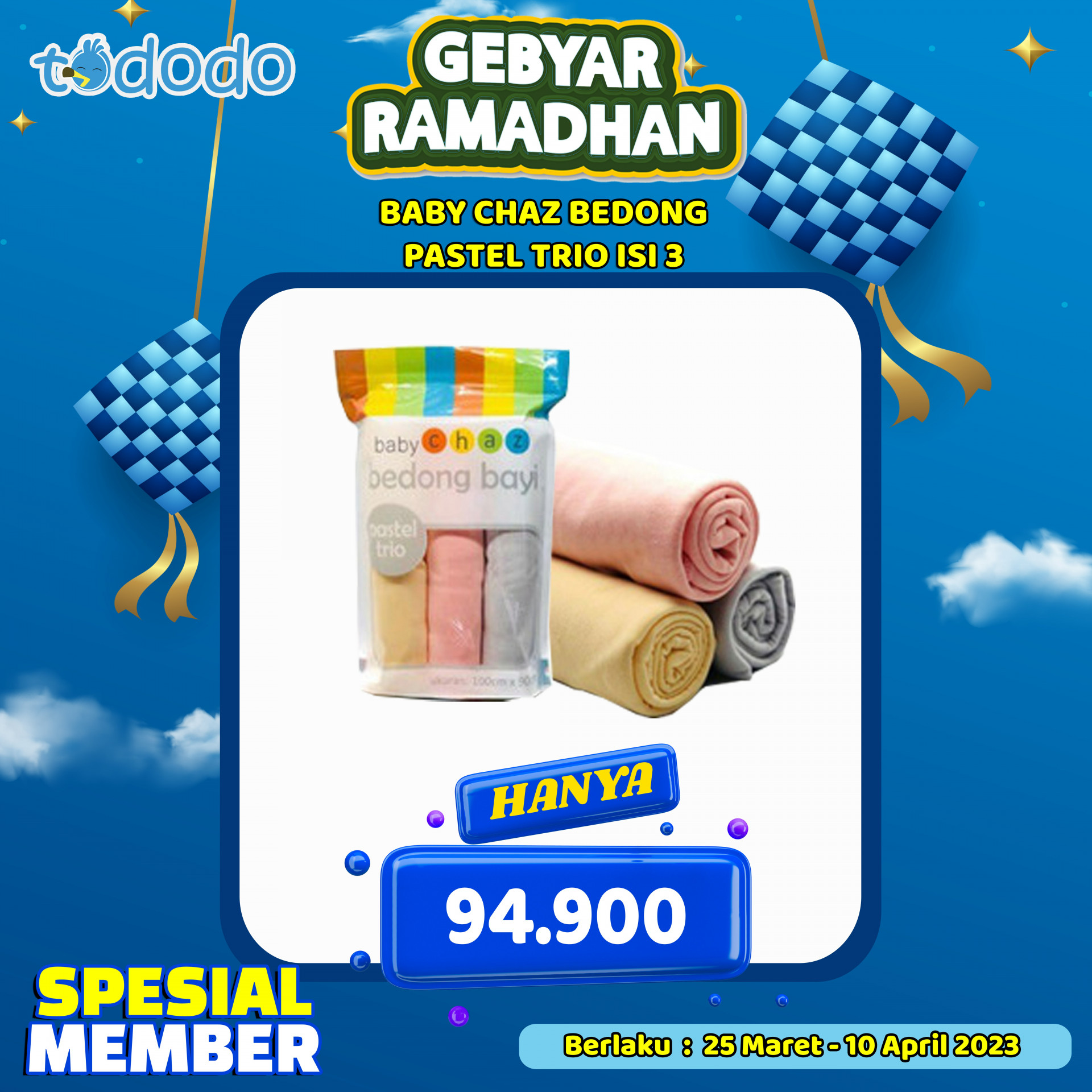 Tododo - BABY CHAZ BEDONG PASTEL TRIO ISI 3